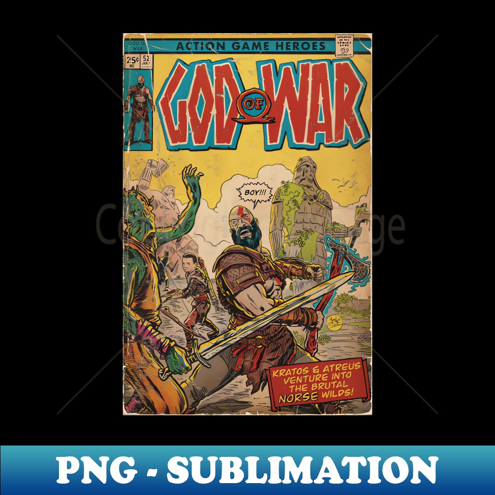 God of War fan art comic book cover - Vintage Sublimation PN | Inspire ...
