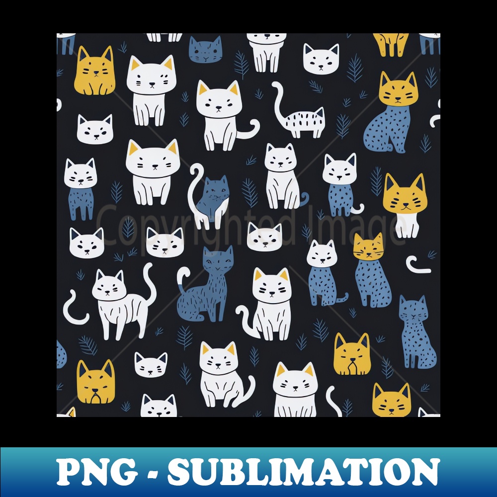 Seamless patterns of cats - Modern Sublimation PNG File - Br | Inspire ...