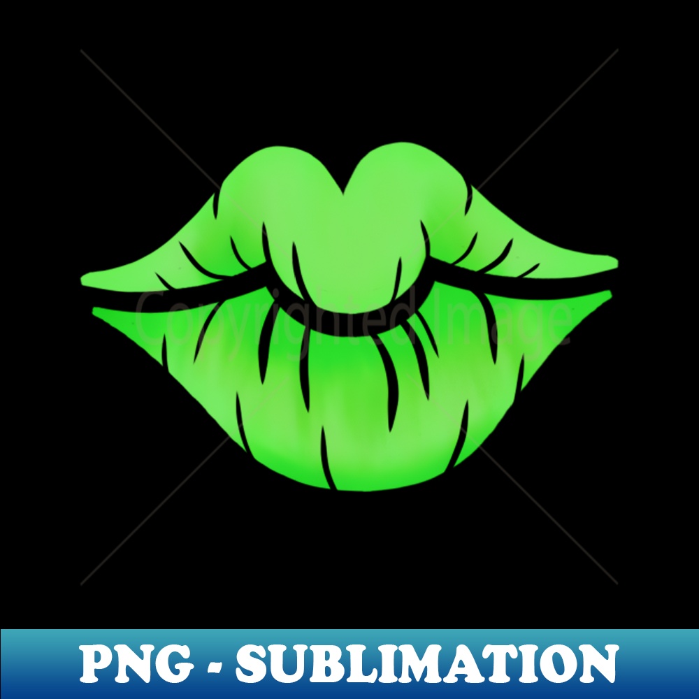 Green Lips - PNG Transparent Sublimation File - Capture Imag | Inspire ...