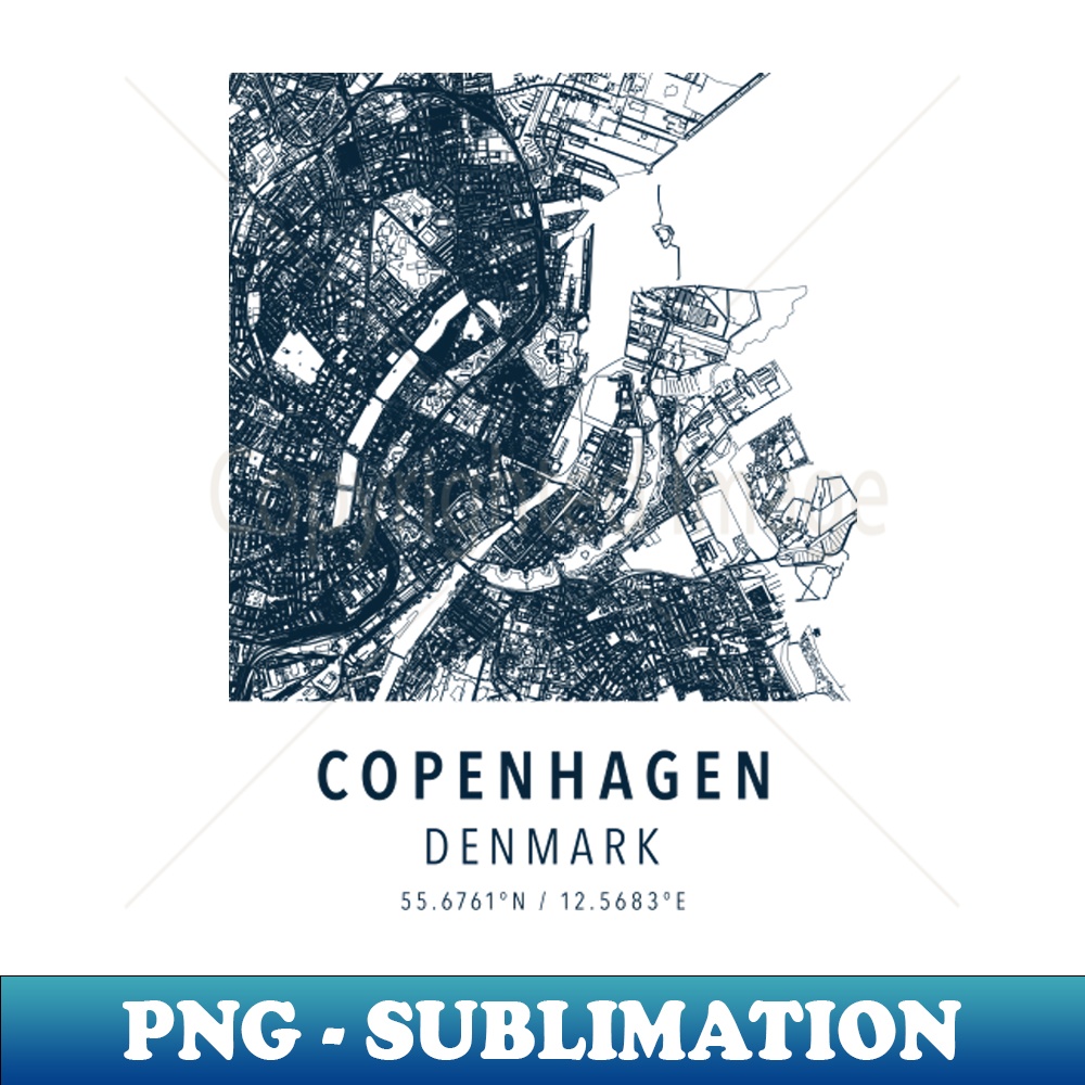copenhagen simple map - Aesthetic Sublimation Digital File - | Inspire ...