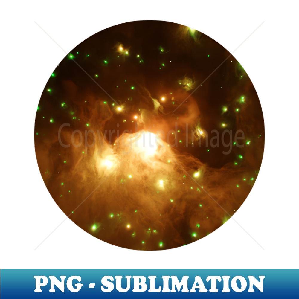 Gold nebula with green stars - High-Resolution PNG Sublimati - Inspire ...