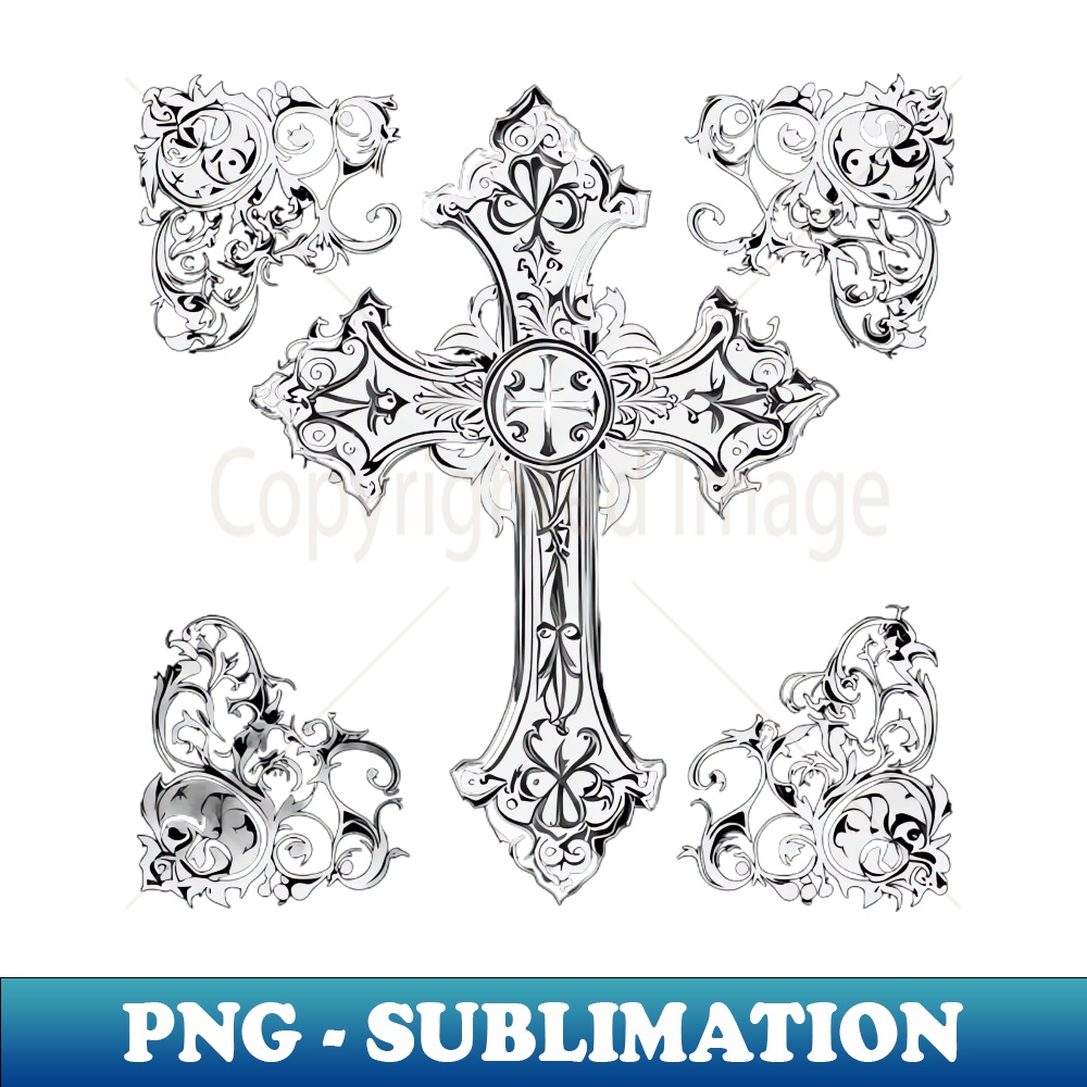 AI Design Goth Cross - Sublimation-Ready PNG File - Unlock - Inspire Uplift