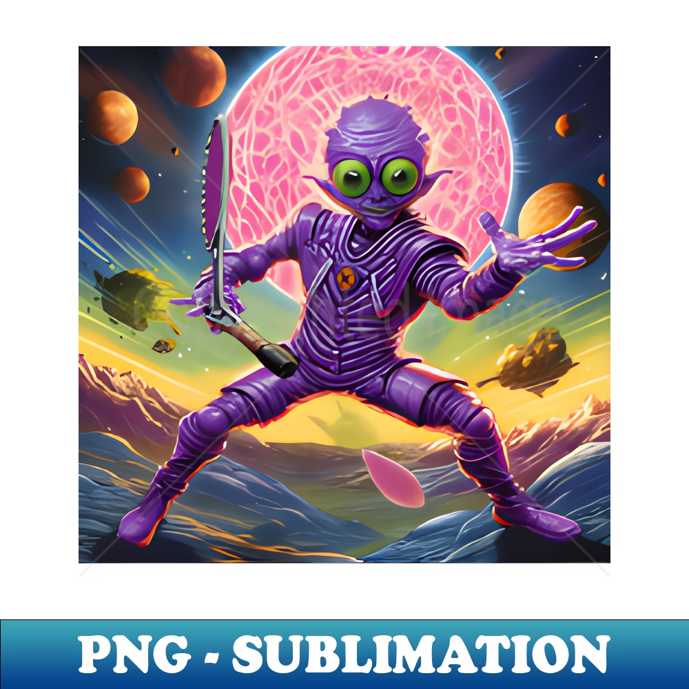 Purple Alien Playing Pickle Ball - Elegant Sublimation PNG D | Inspire ...
