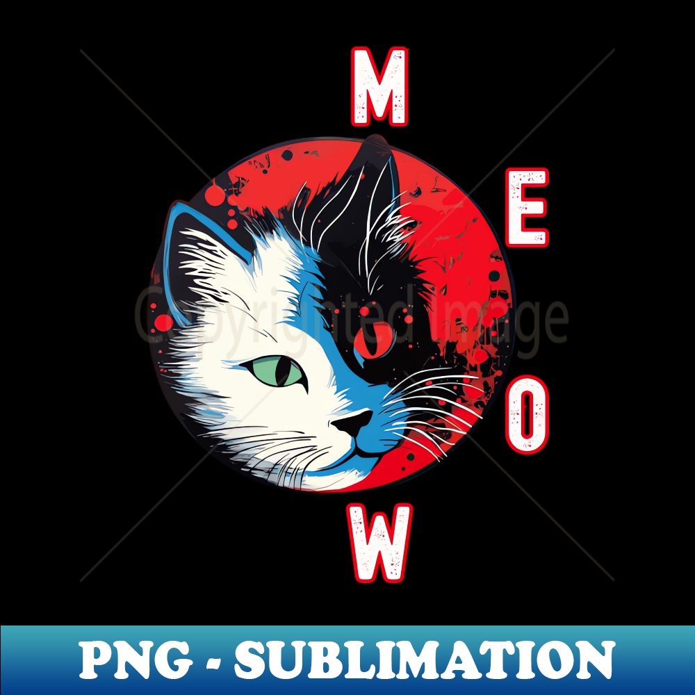 Meow - PNG Transparent Sublimation Design - Vibrant and Eye- | Inspire ...