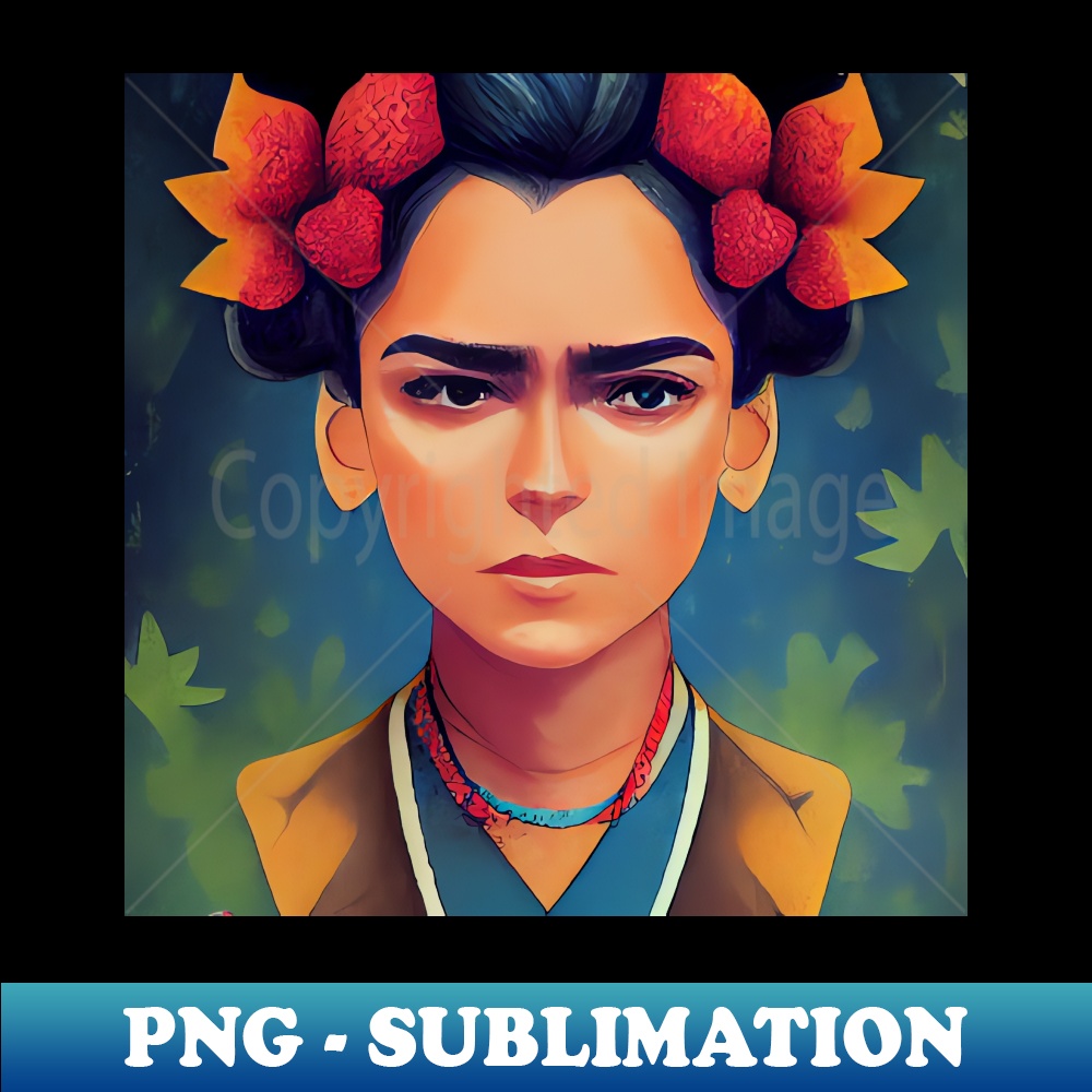 Frida Kahlo Anime style - PNG Transparent Sublimation Desig | Inspire ...