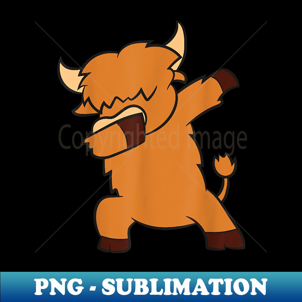Dabbing Highland Cow Cute Scottish Highland Cow - Premium PN | Inspire ...