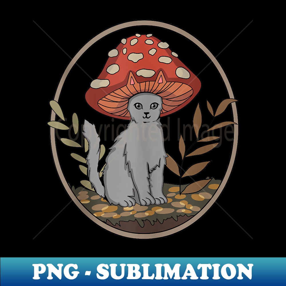 Cottagecore Cats Aesthetic Cat Mushroom Hat Kawaii - Retro P - Inspire ...