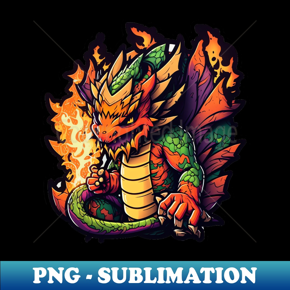 Cartoon fire dragon - Professional Sublimation Digital Downl | Inspire ...
