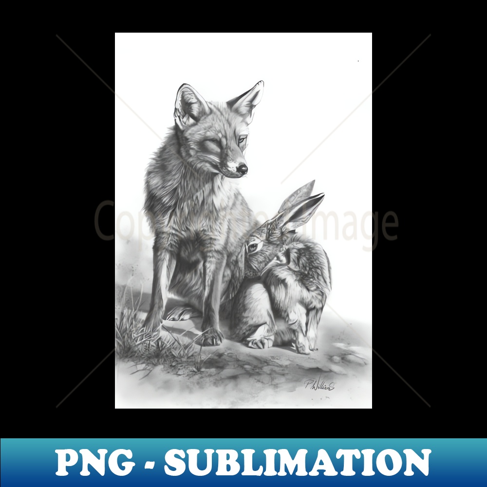 An Unlikely Alliance fox and hare pencil drawing - Signature | Inspire ...
