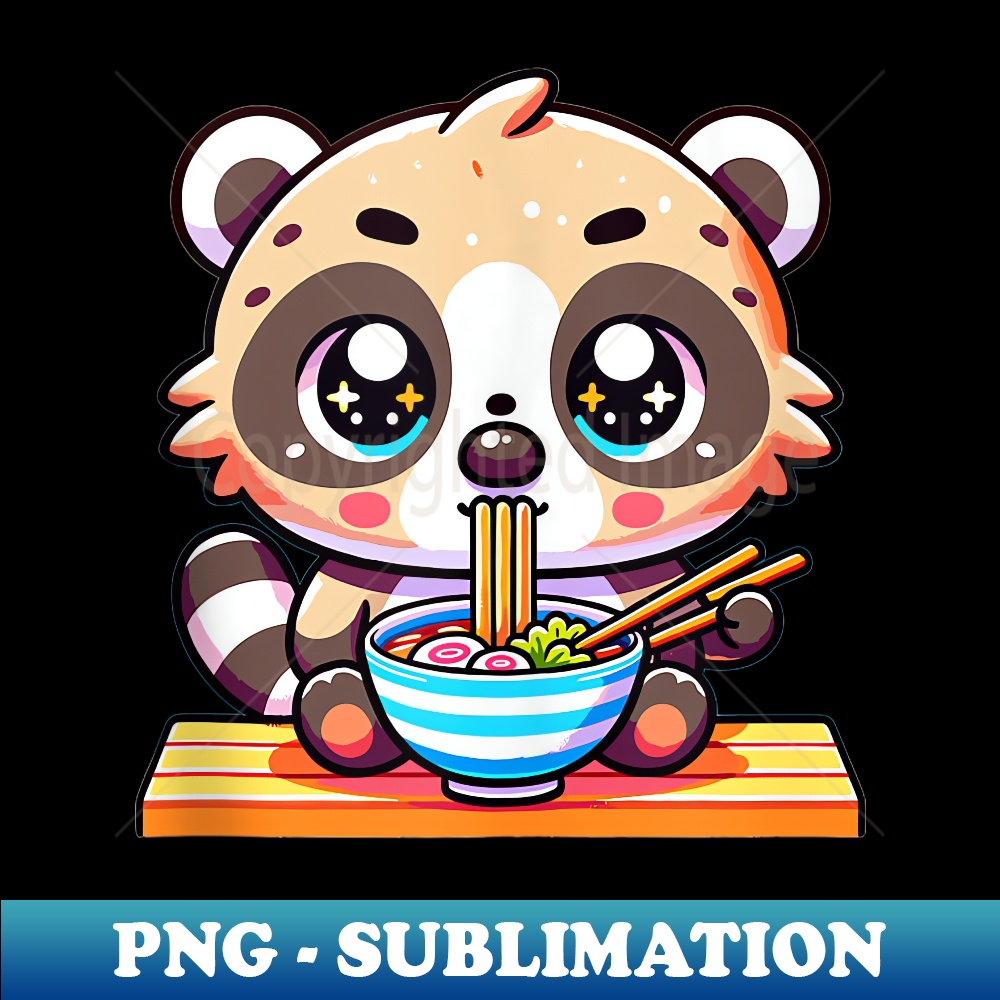 Cute Japanese Kawaii Chibi Coati Eating Ramen - Aesthetic Su | Inspire ...