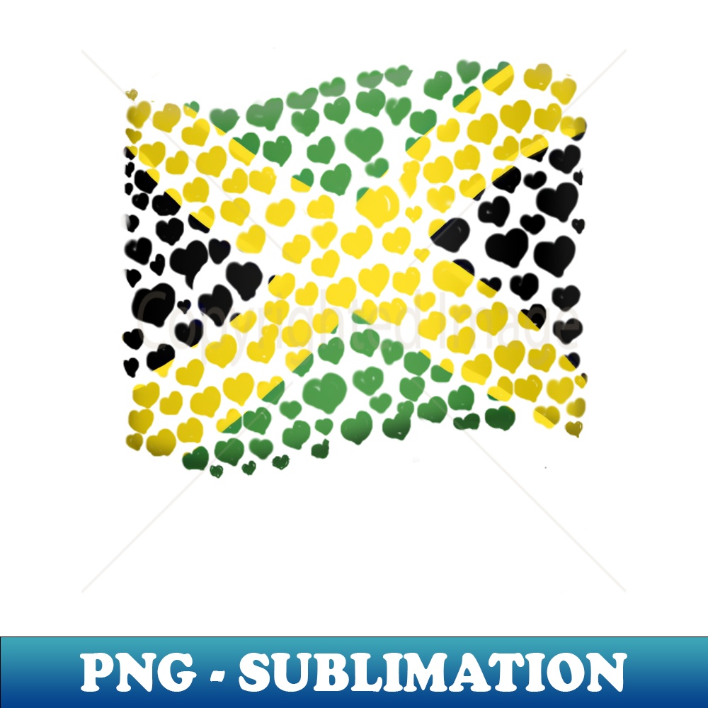 Heart shapes Jamaica Flag colors colours Jamaican - Premium | Inspire ...