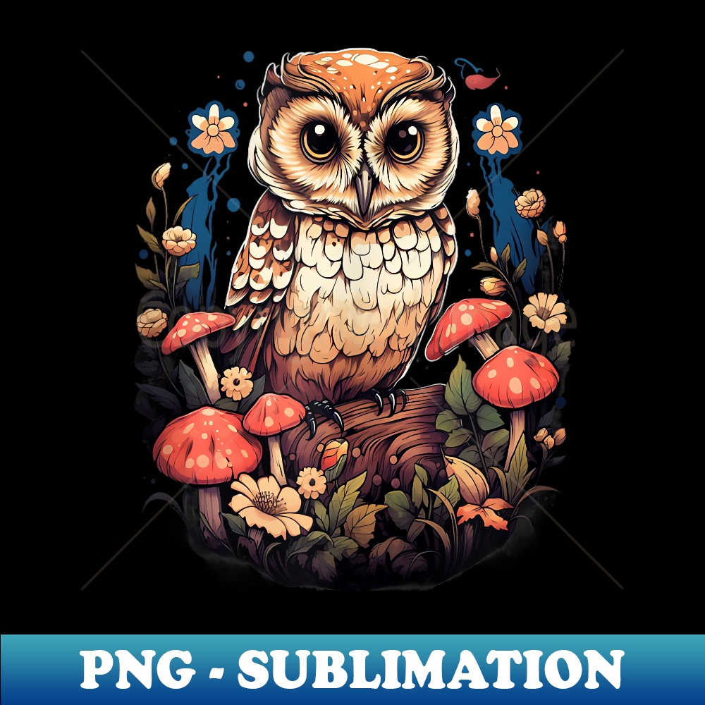 Mushroom Owl Kawaii Cottagecore Aesthetic - PNG Sublimation | Inspire ...