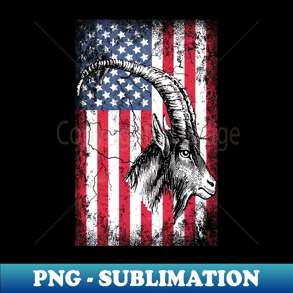 Patriotic Goat American Flag - PNG Transparent Sublimation D - Inspire ...
