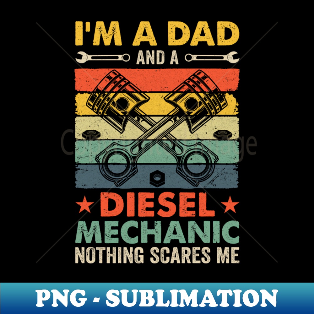 Funny Im A Dad Diesel Mechanic Auto Garage Fathers Day Retro | Inspire ...