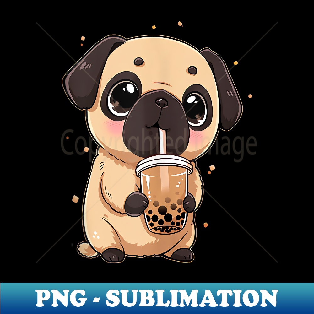 Pug Boba Tea Bubble Tea Anime Kawaii Dog - Creative Sublimat | Inspire ...