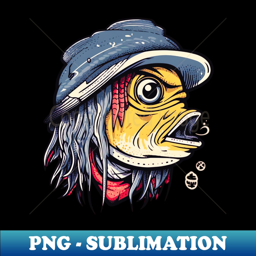 Colorful Face Fish with Hat - Aesthetic Sublimation Digital | Inspire ...
