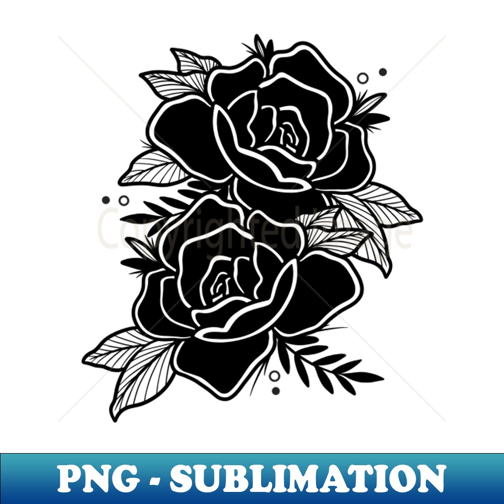 Black Traditional Roses - Elegant Sublimation PNG Download - | Inspire ...