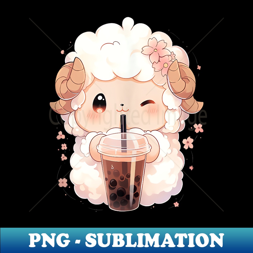 Sheep Boba Tea Bubble Tea Anime Kawaii - Exclusive PNG Subli | Inspire ...