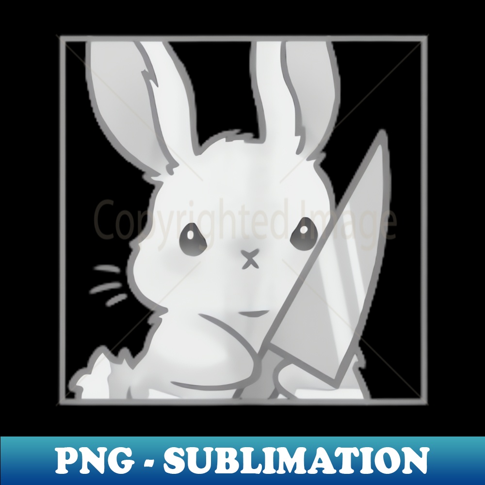 Coquette Cute Kawaii Cartoon Emote Angry Rabbit Bunny Knife | Inspire ...