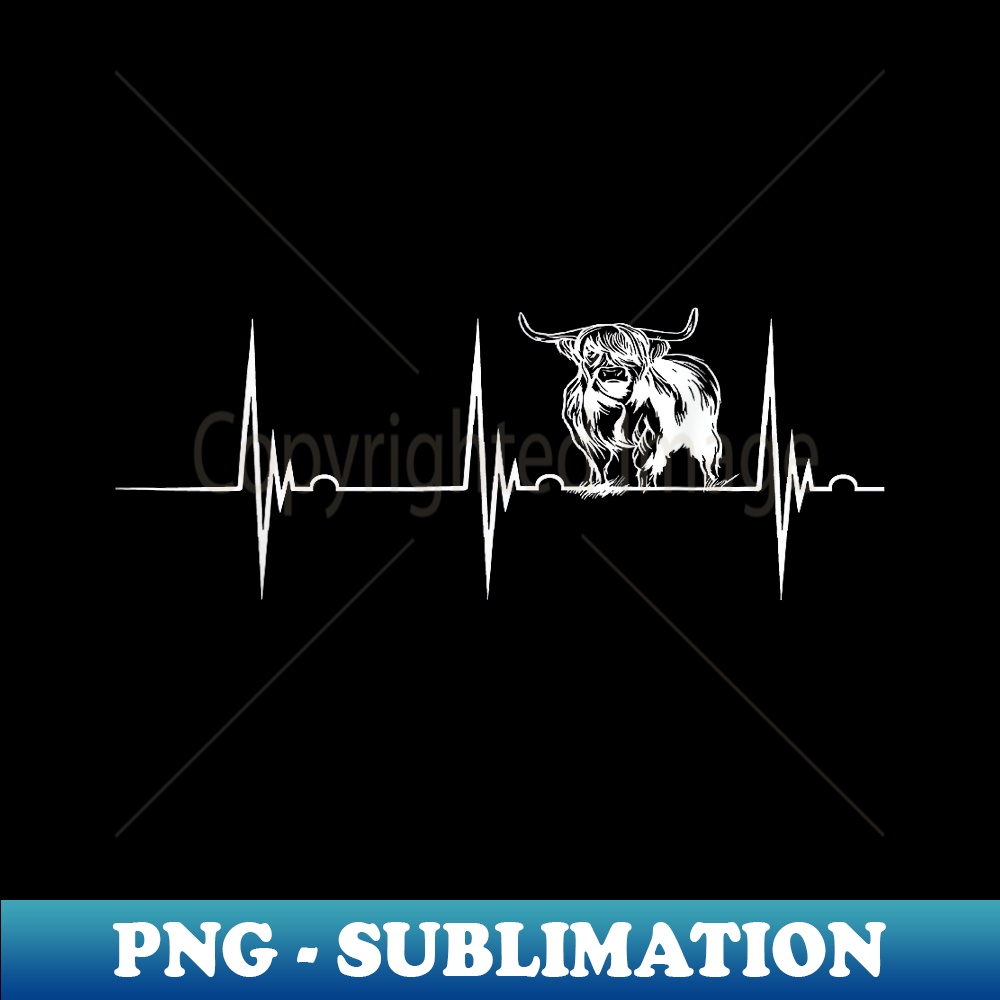 Scottish Highland Cow Heartbeat EKG Pulse Highlander Cow - P | Inspire ...