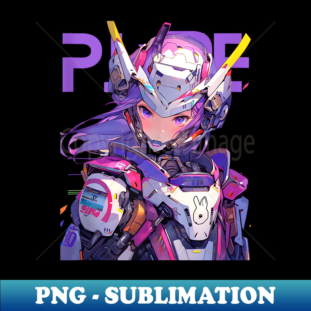 Robot Cyborg Anime Manga Girl Kawaii Purple Cyberpunk Cute - | Inspire ...