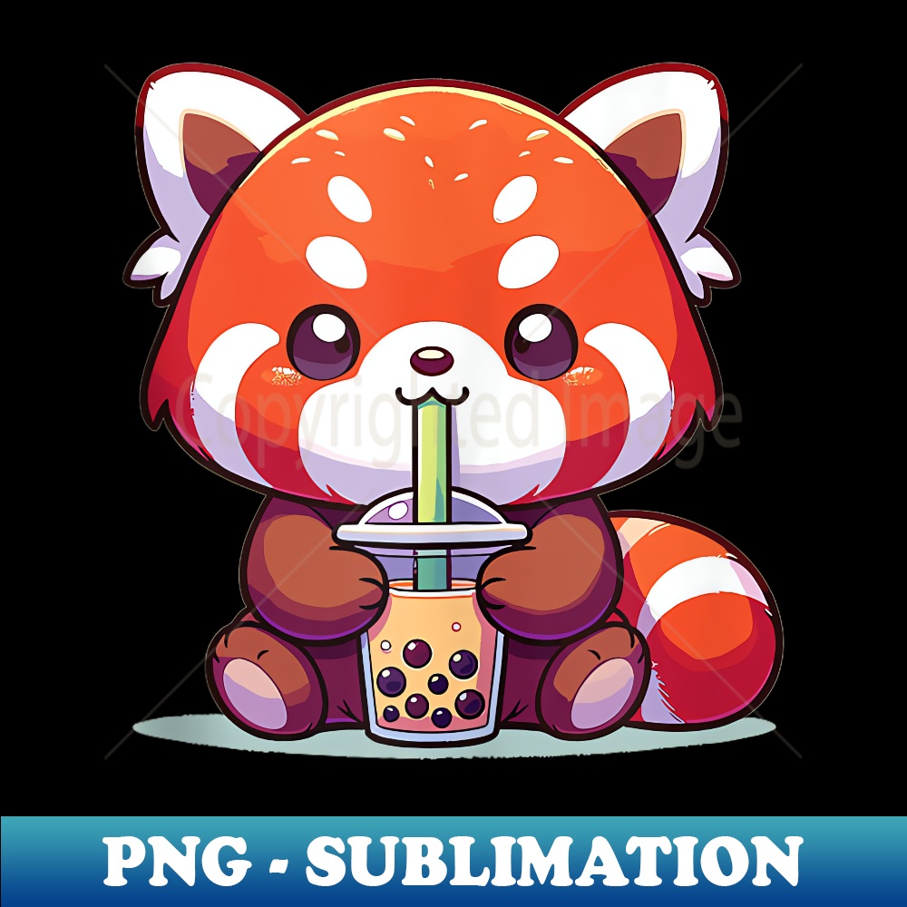 Kawaii Red Pandas Bubble Tea Boba Red Panda - Signature Subl | Inspire ...