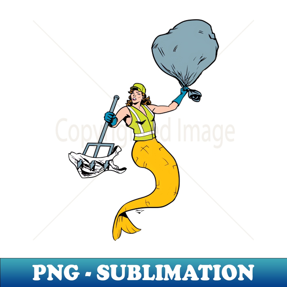 Mermaid Garbage Collector - PNG Transparent Sublimation File - Inspire ...