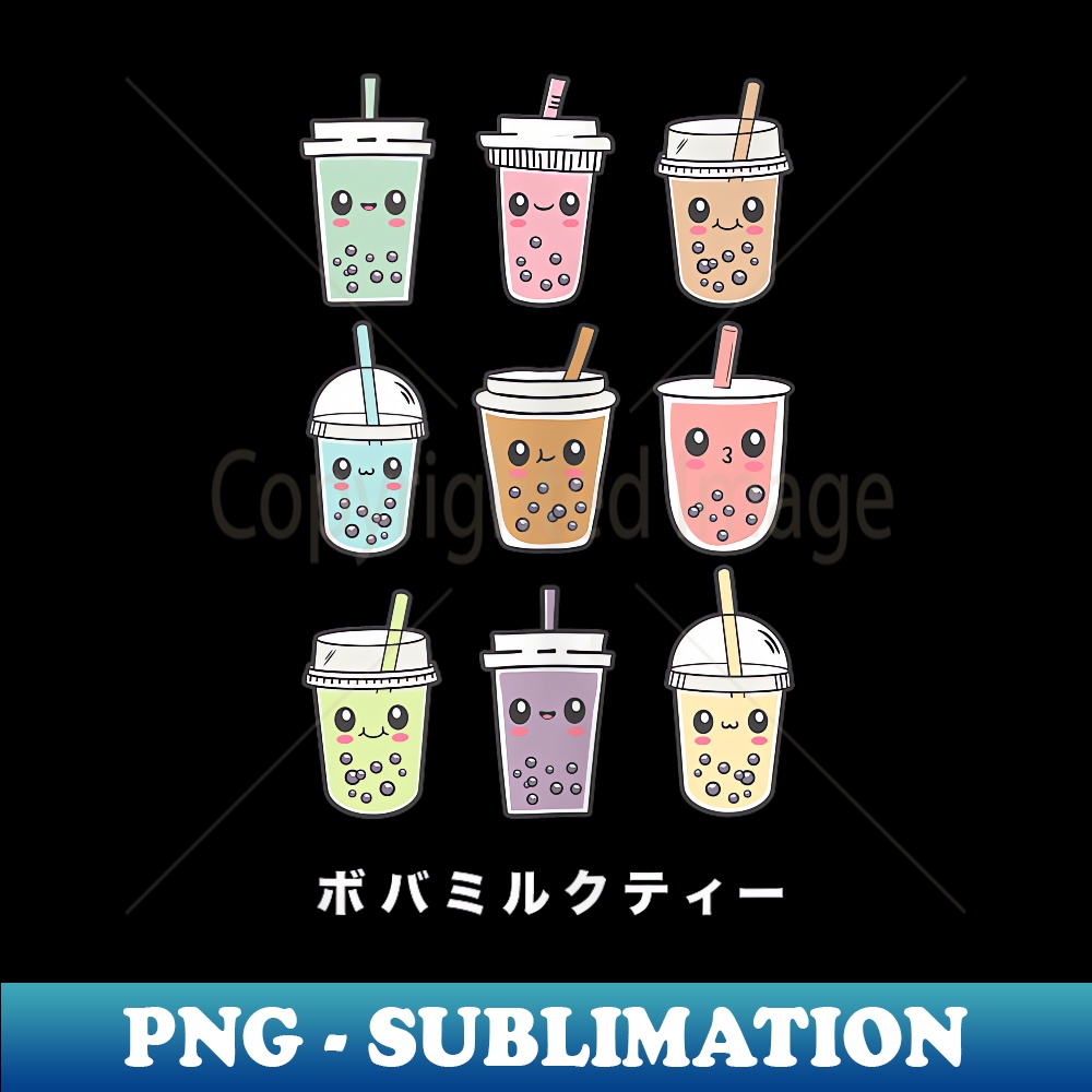 Cute Kawaii Boba Bubble Milk Tea Different Flavors - Retro P - Inspire ...