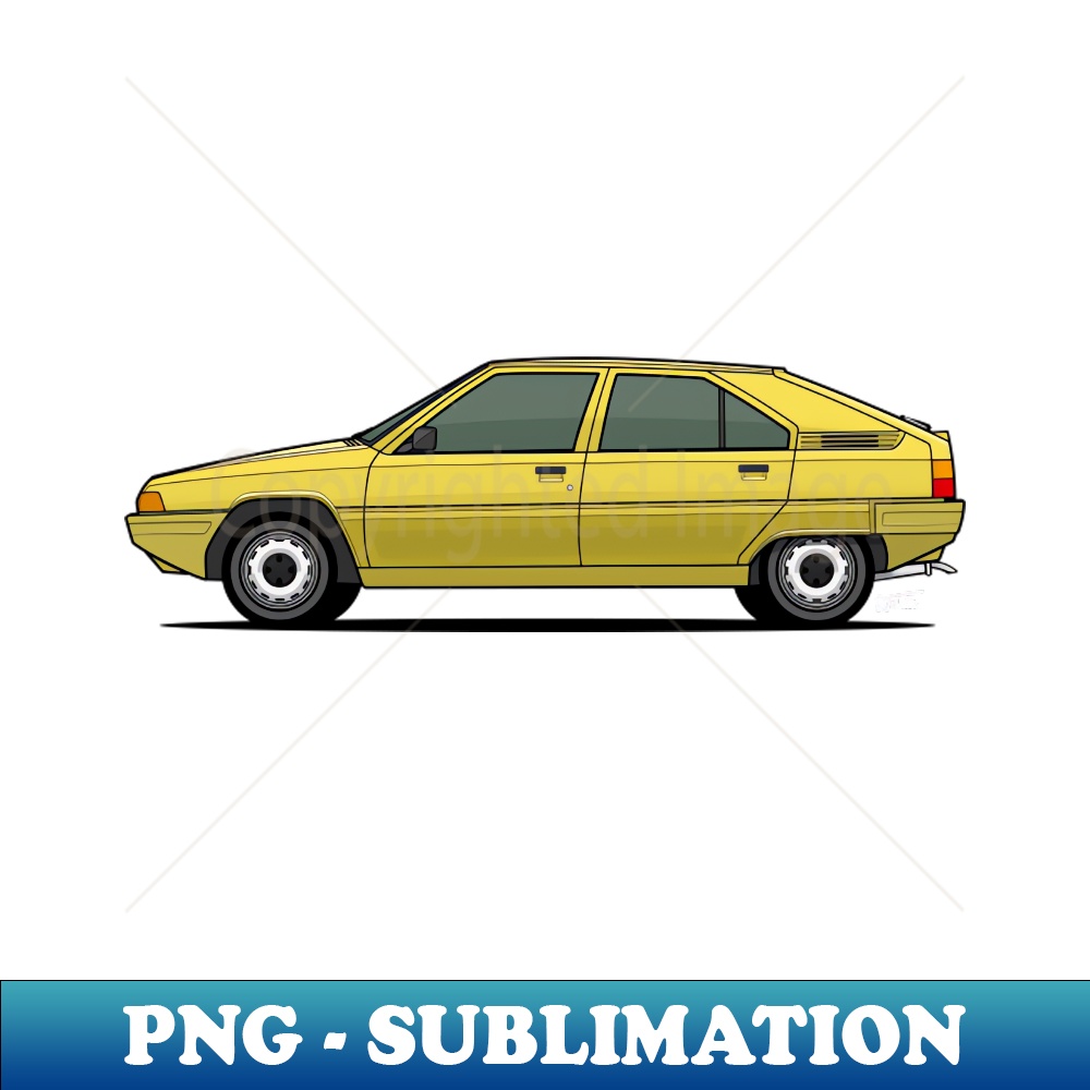 BX side profile drawing in Jaune Cedrat - Instant PNG Sublim | Inspire ...