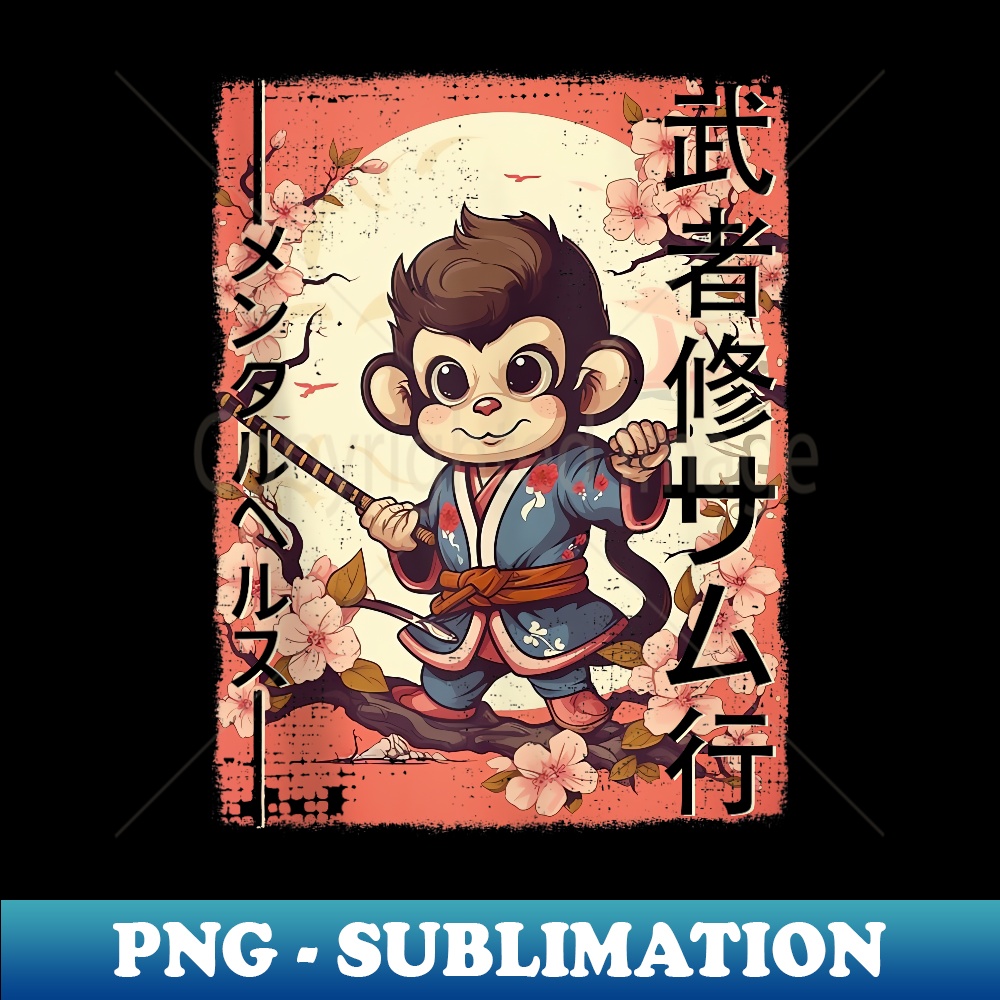 Samurai Monkey Warrior Japanese Ninja Monkey Kawaii - Instan | Inspire ...