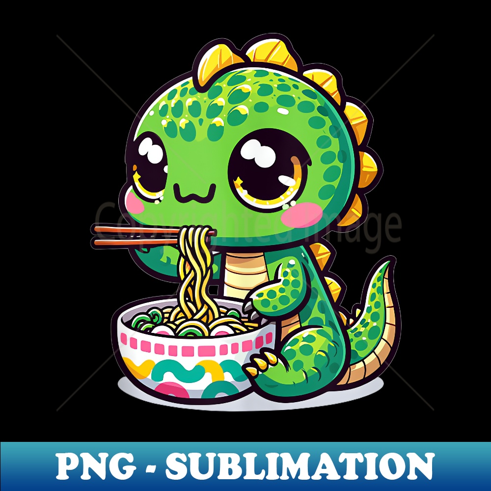 Cute Japanese Kawaii Chibi Basilisk Eating Ramen - Signature - Inspire ...