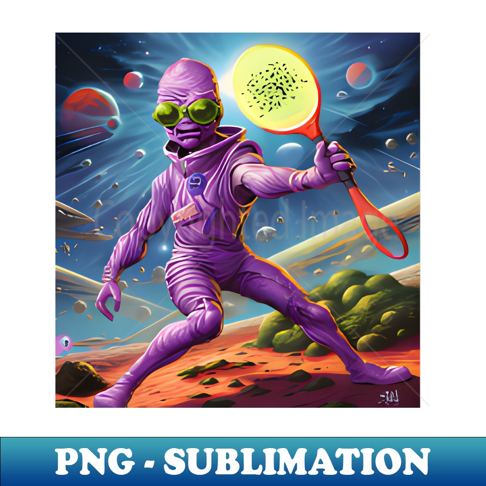 Purple Alien Playing Pickle Ball - PNG Transparent Sublimati - Inspire ...
