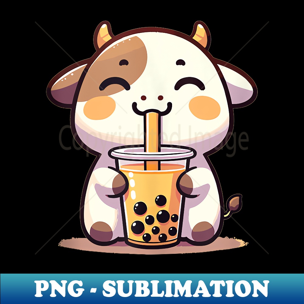 Kawaii Cows Bubble Tea Boba Cow - Exclusive PNG Sublimation | Inspire ...