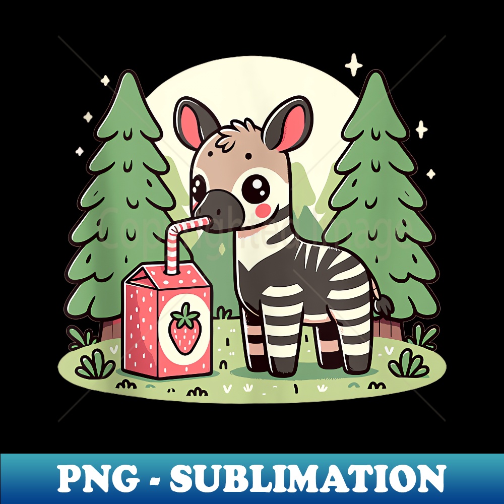 Cute Japanese Kawaii Style Okapi Drinking Strawberry Milk - | Inspire ...