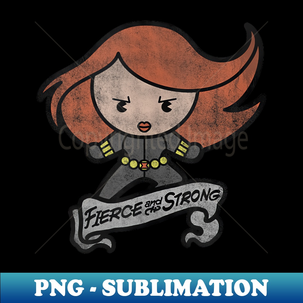 Marvel Kawaii Fierce And Strong Chibi Black Widow Distressed | Inspire ...