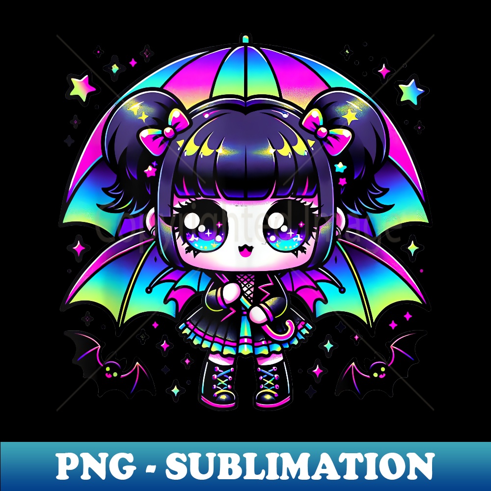 Cute Pastel Goth Chibi Bat Girl Kawaii Anime Graphic - Insta | Inspire ...