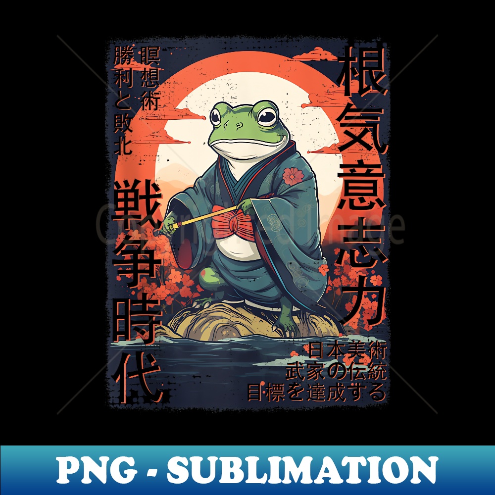 Samurai Frog Warrior Japanese Ninja Frog Kawaii - PNG Sublim | Inspire ...