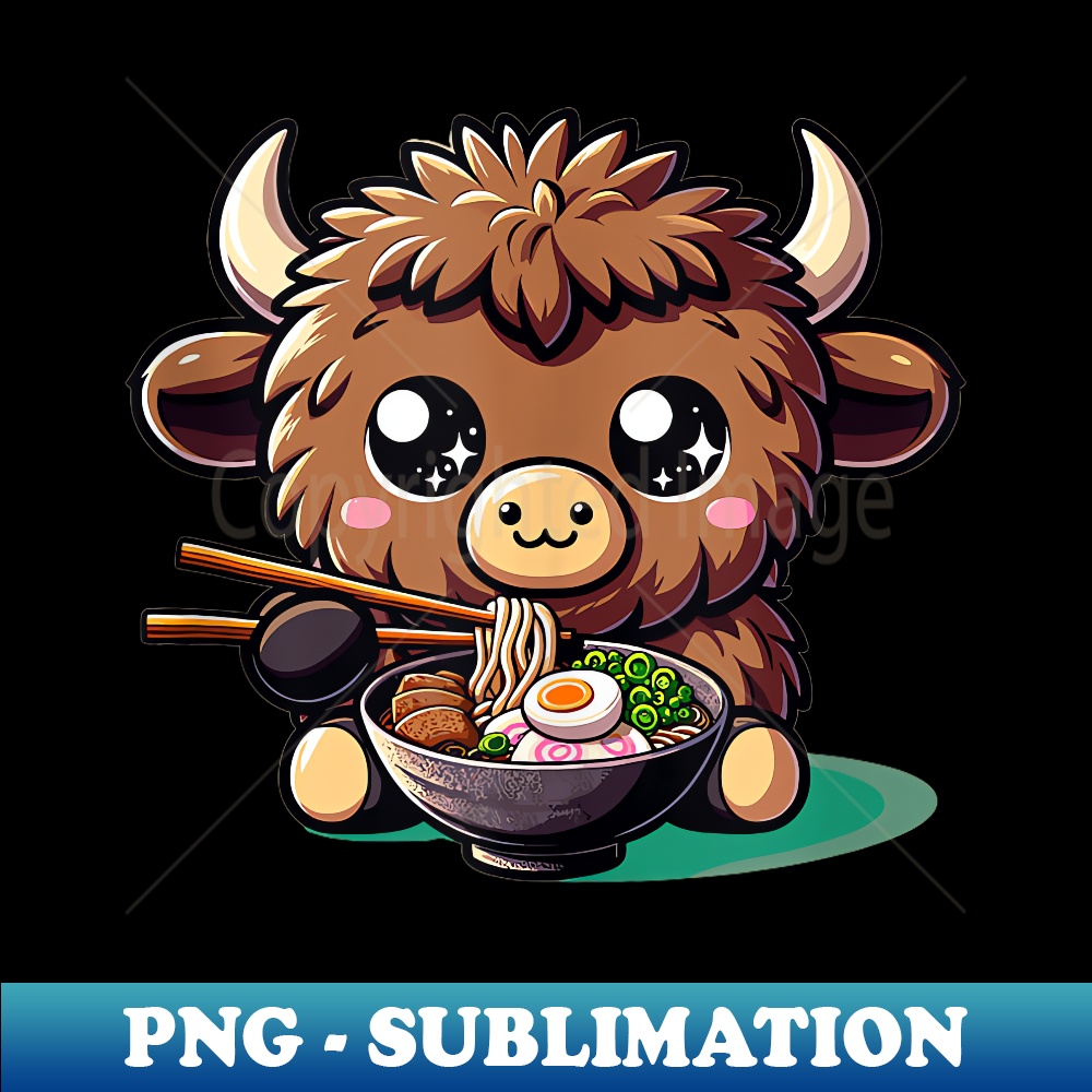 Cute Japanese Kawaii Chibi Yak Eating Ramen - High-Resolutio - Inspire ...