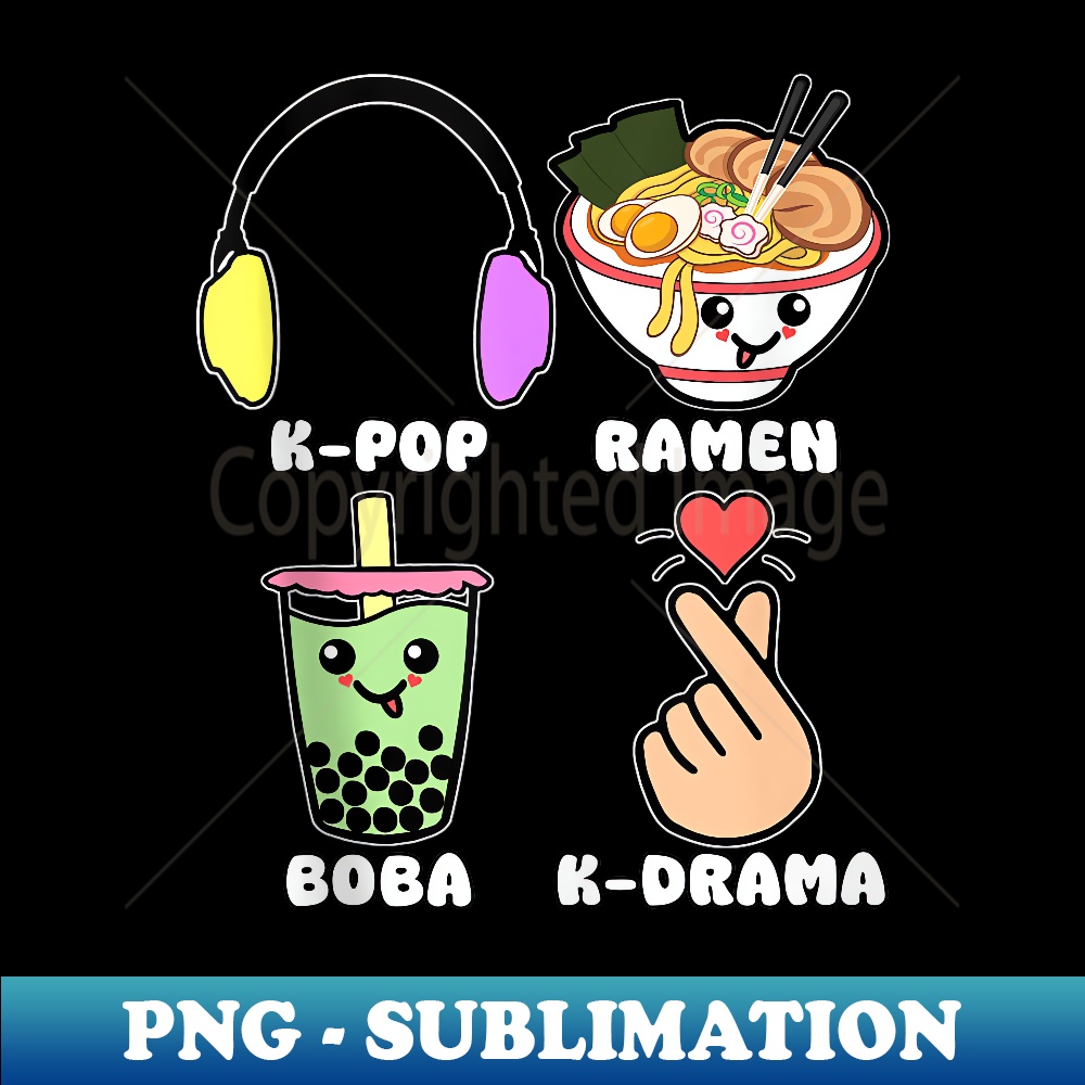 K-Pop Ramen Boba K-Drama Bubble Tea Korean Heart Cute Kawaii | Inspire ...