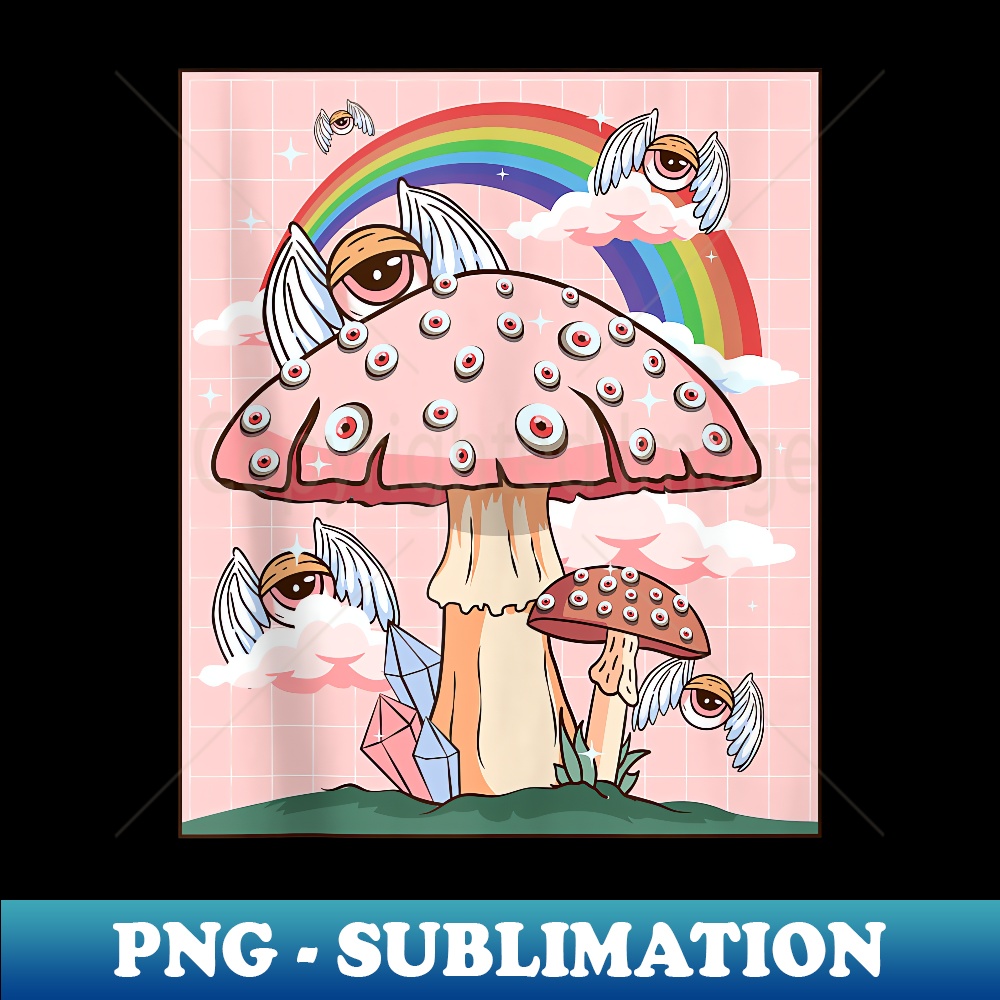 Weirdcore Aesthetic Cottagecore Kawaii Mushroom Eyes - High- | Inspire ...