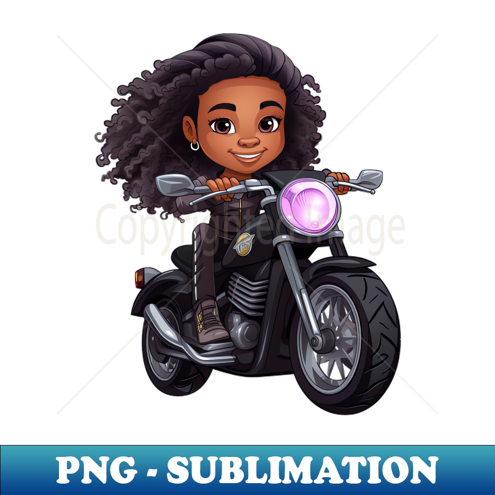 A Teenage Black Girl Riding a Black Motorcycle - High-Qualit | Inspire ...
