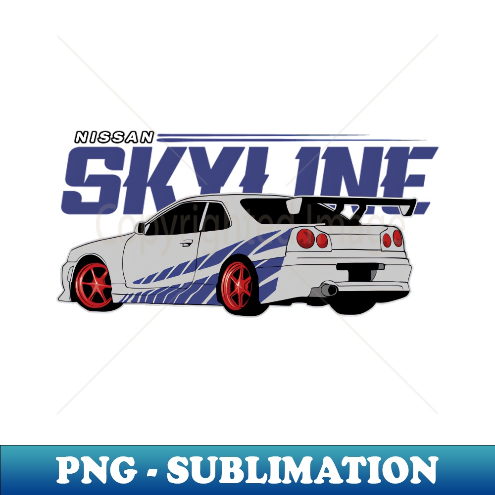 Nissan Skyline GTR R34 - Retro PNG Sublimation Digital Downl | Inspire ...