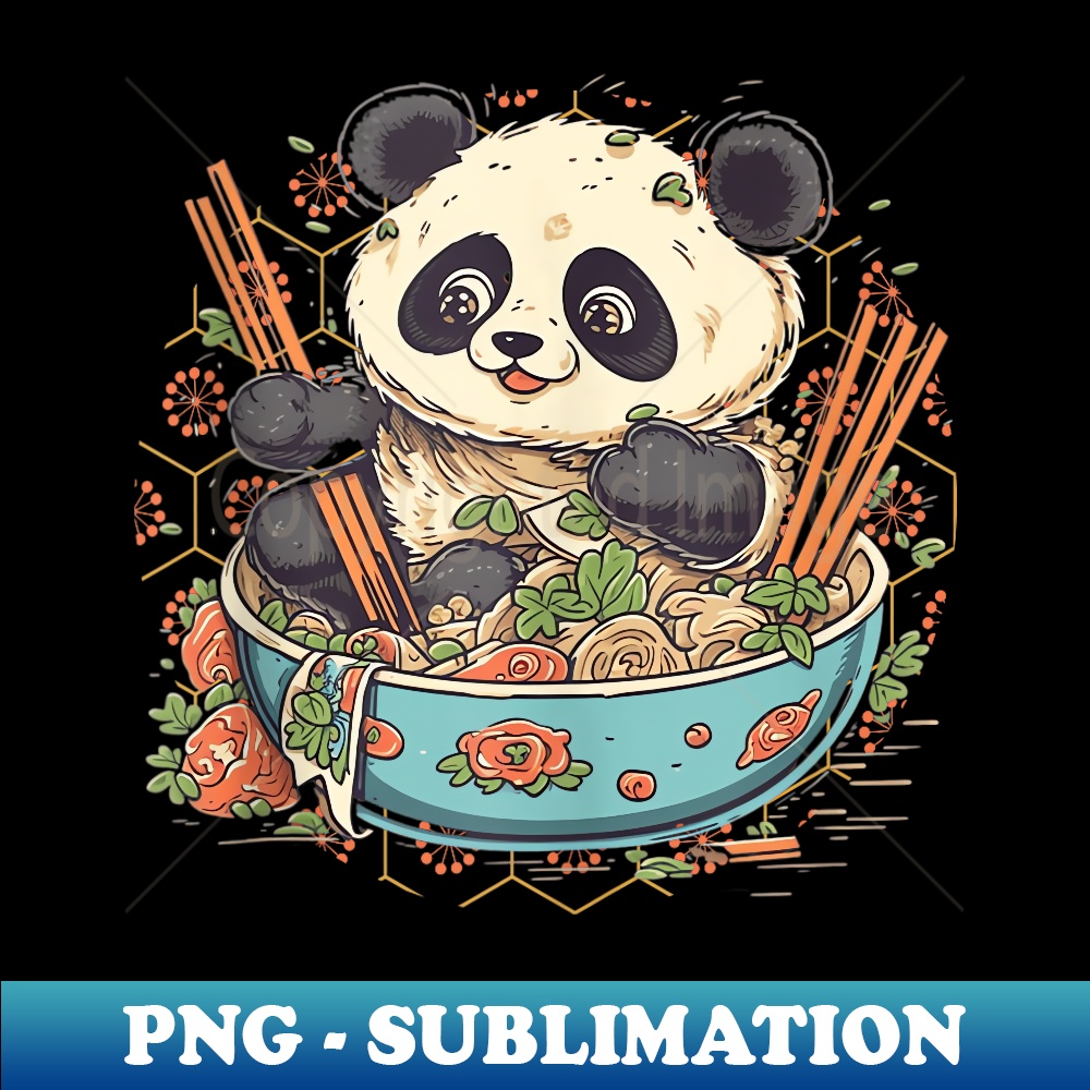 Kawaii Anime Cute Japanese Panda Ramen Noodles Graphic - Spe | Inspire ...