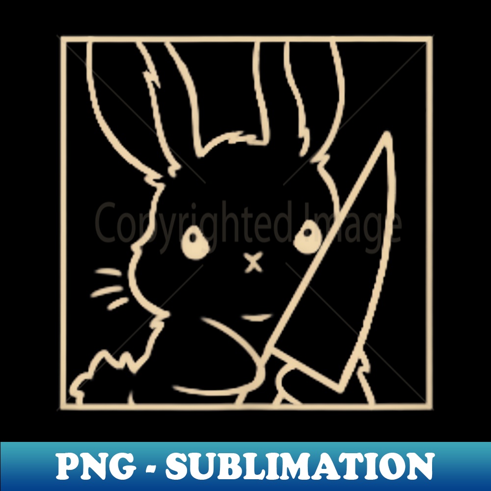 Cartoon Cute Kawaii Coquette Emote Angry Rabbit Bunny Knife | Inspire ...