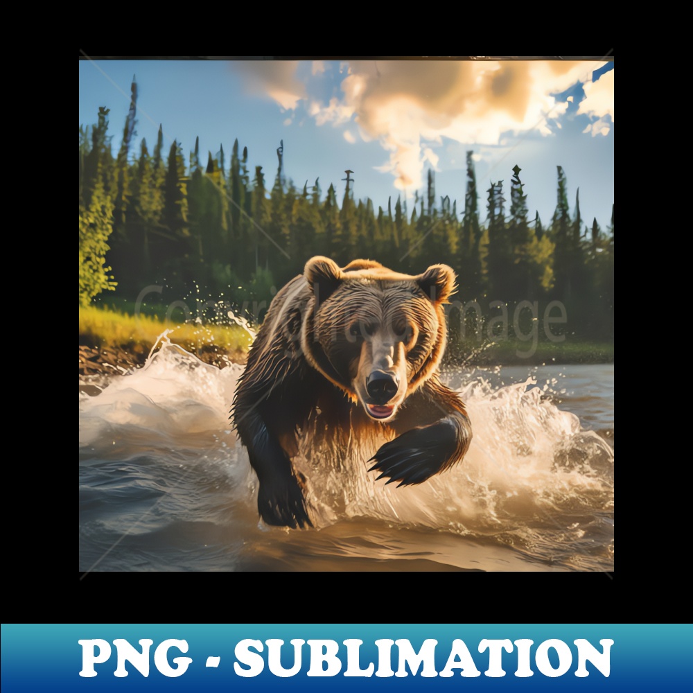 Grizzly Bear running forward2 - PNG Transparent Digital Down - Inspire ...