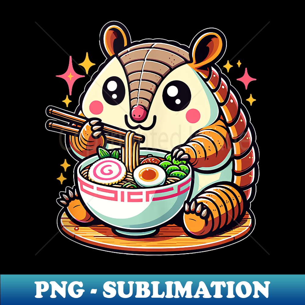 Cute Japanese Kawaii Chibi Armadillo Eating Ramen - Signatur | Inspire ...