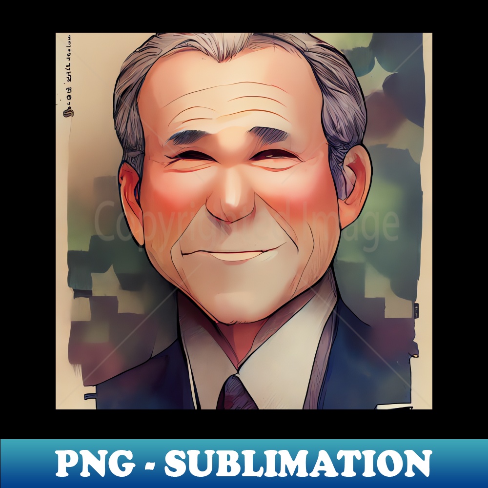 George W Bush American President Portrait Anime style - PN | Inspire Uplift