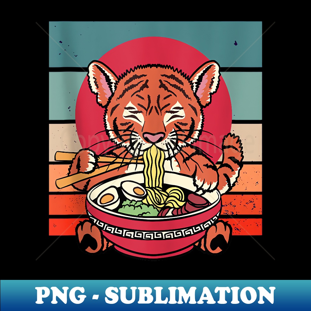 Cute Kawaii Chibi Little Tiger Eating Ramen Japanese - Profe | Inspire ...