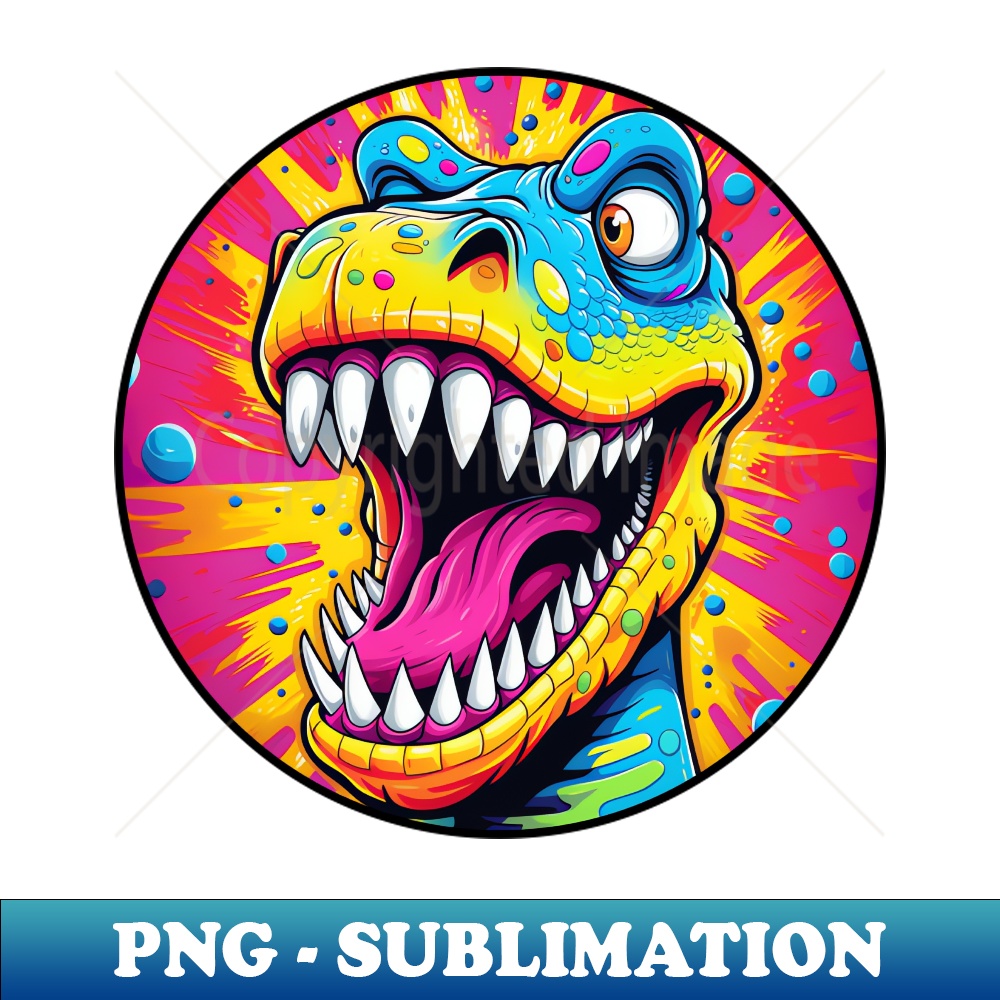 Psychedelic Dinosaur - PNG Transparent Sublimation Design - | Inspire ...