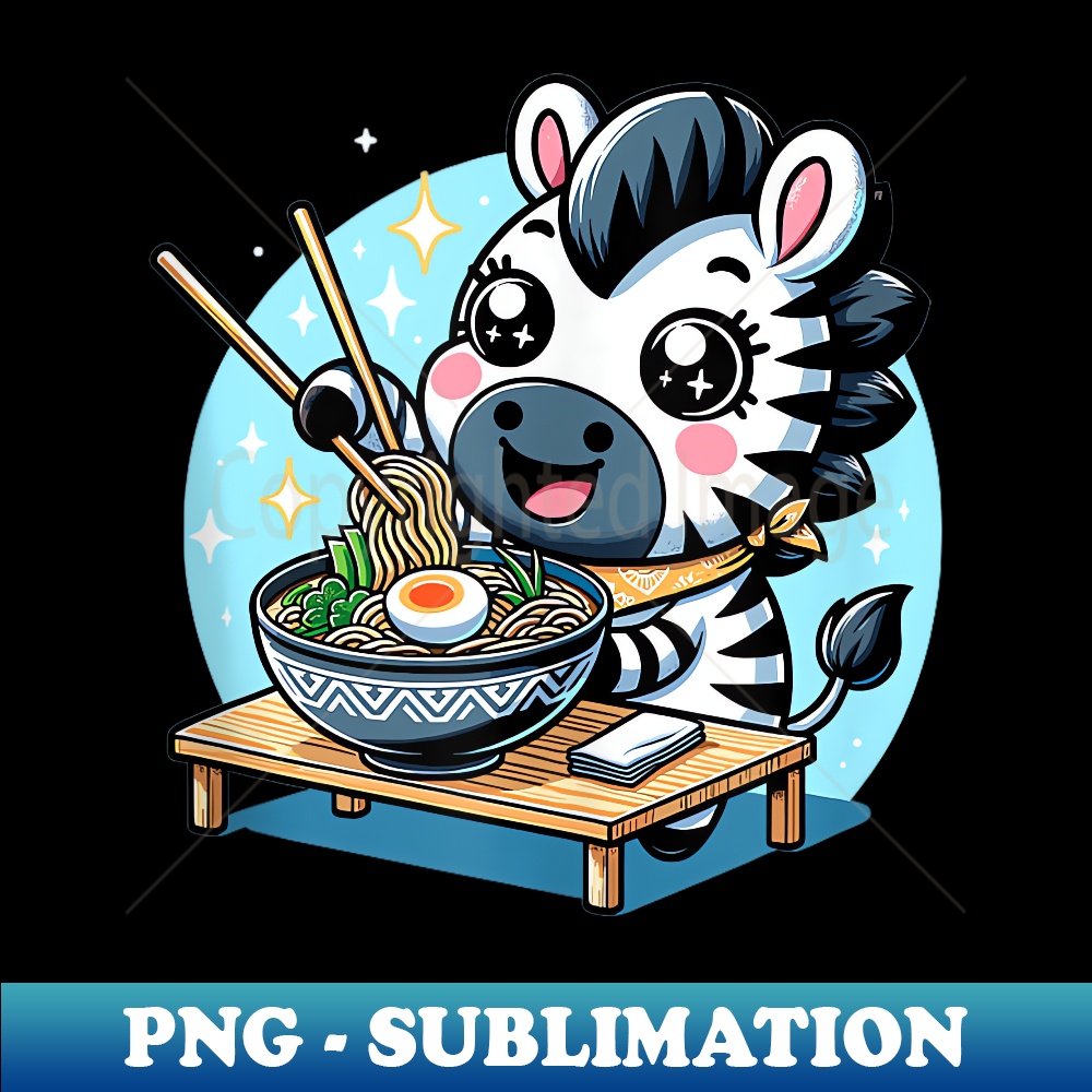 Cute Japanese Kawaii Chibi Zebra Eating Ramen - Vintage Subl | Inspire ...